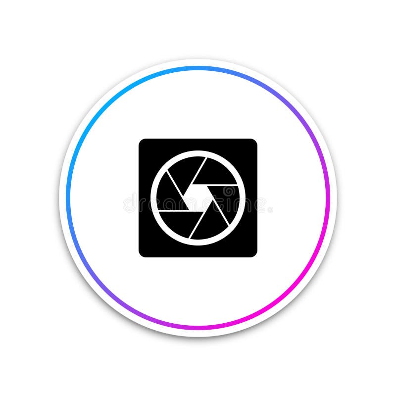 Camera Shutter Icon Isolated on White Background. Circle White Button ...