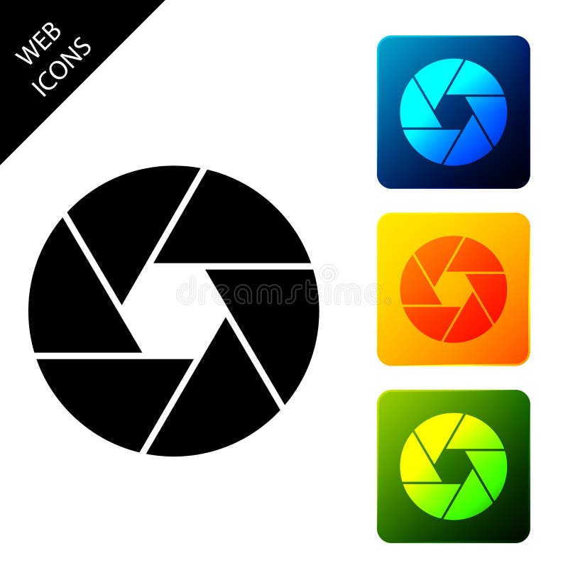 Camera Shutter Icon Isolated on White Background. Set Icons Colorful ...