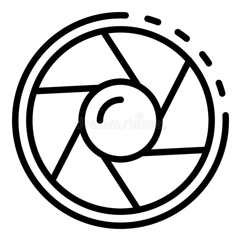Camera Shutter Icon, Outline Style Stock Vector - Illustration of icon ...