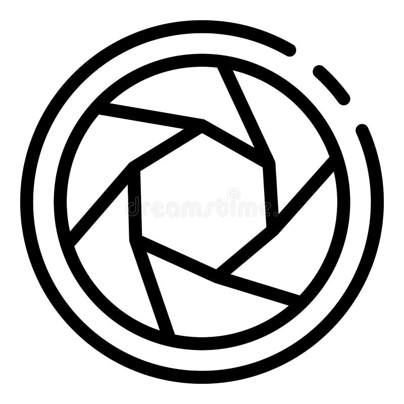 Camera Shutter Icon, Outline Style Stock Vector - Illustration of ...