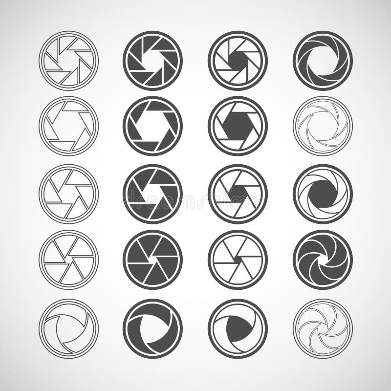 Camera shutter icons stock vector. Illustration of black - 55138837