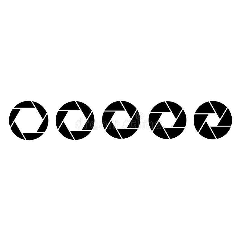 Camera Shutter Icon Vector Set Camera Lens Illustration Sign
