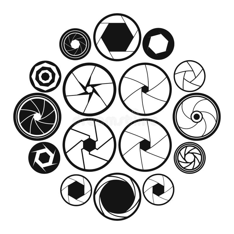 Camera Shutter Aperture Icon, Simple Style Stock Vector - Illustration ...