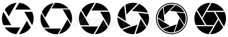 Camera shutter icons set stock vector. Illustration of aperture - 294961451