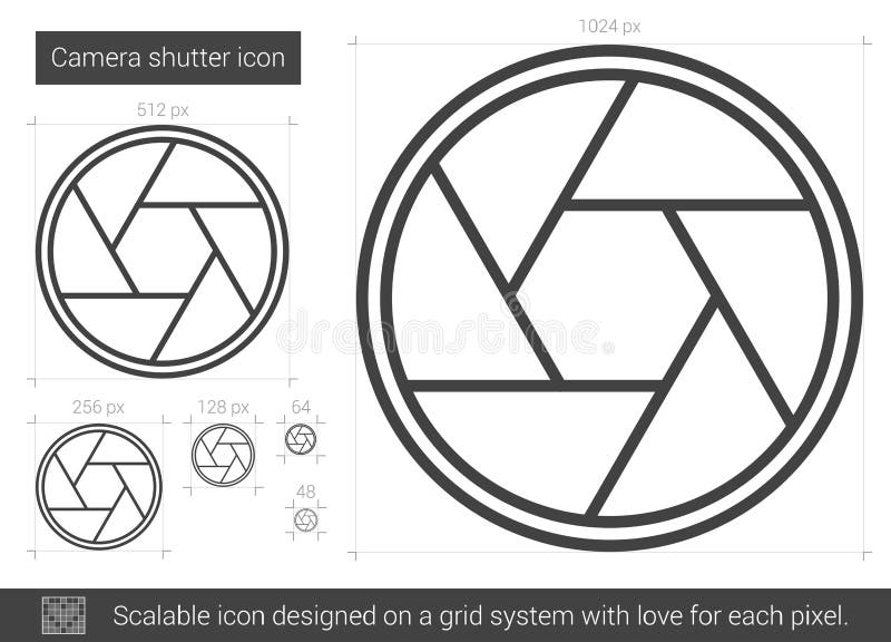 Camera shutter line icon. stock vector. Illustration of film - 94419812