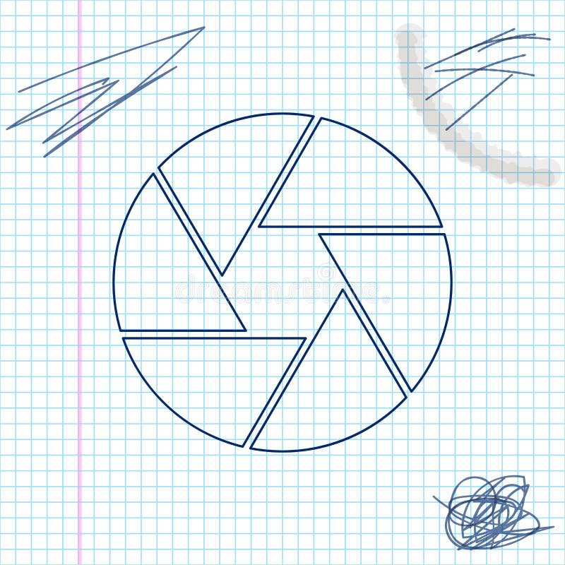 Camera Shutter Line Sketch Icon Isolated on White Background. Vector ...