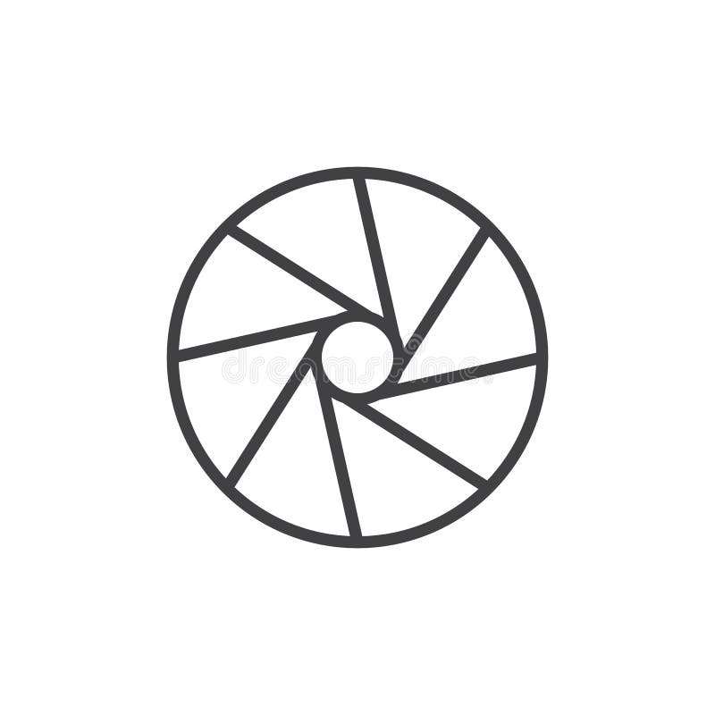 Camera Shutter Outline Icon Stock Vector - Illustration of camera ...