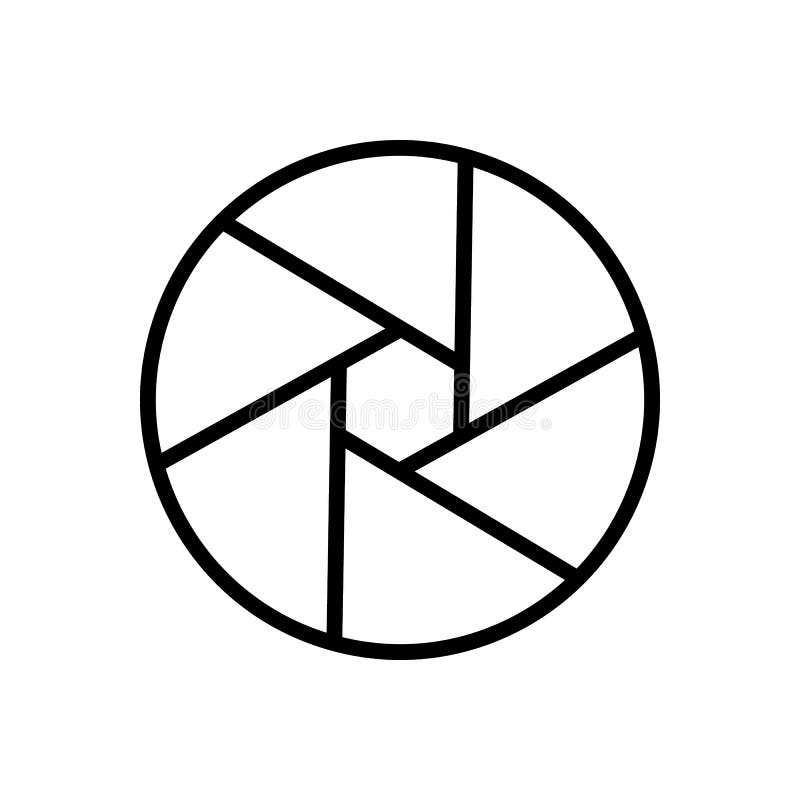 Camera Shutter Vector Icon. Done in Modern Black Linear Style Isolated ...