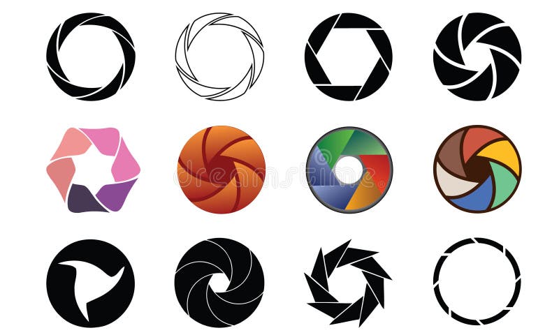 Camera Shutter Aperture Icons Stock Vector - Illustration of lens ...