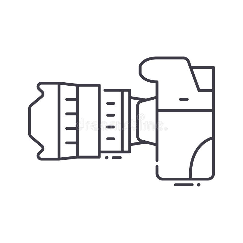 Camera Top View Icon, Linear Isolated Illustration, Thin Line Vector ...