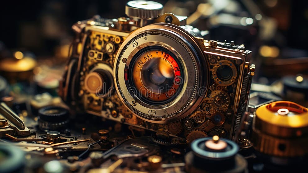 Camera Sits on the Table. Exploring the Intricate World Inside ...