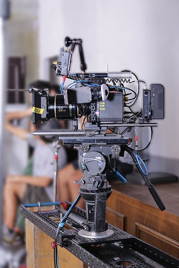 Camera on a slider stock image. Image of entertainment - 118130703