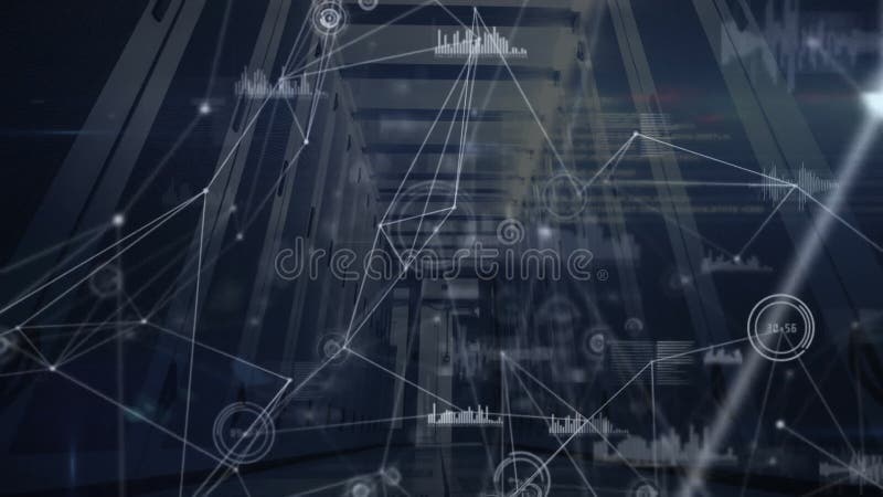 Upon Camera Sliding Forward 3d Network Overlay Visualizing Data Flow Linking Glowing Nodes