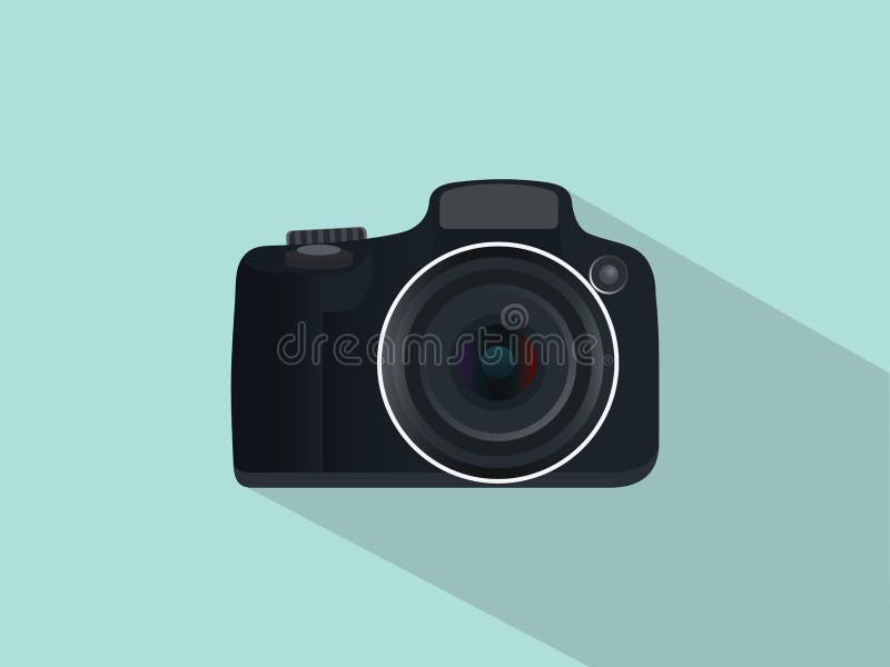Camera Slr Dslr Vector Illustration from Front and Top View Stock ...