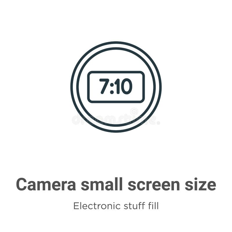 Camera Small Screen Size Outline Vector Icon. Thin Line Black Camera ...