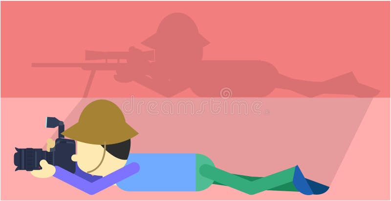 Camera and Sniper Flat Design Stock Vector - Illustration of flash ...