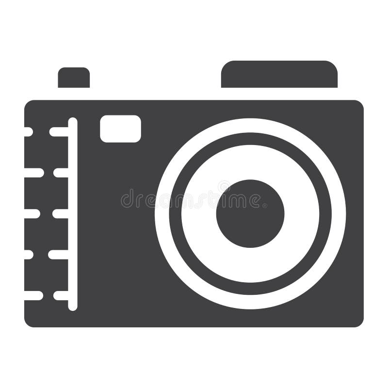 Camera Solid Fill Outline Icon Design Illustration. Media Control ...