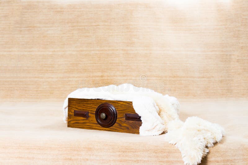 A Camera that is on Some Cloth and a Wallpaper Stock Photo - Image of ...