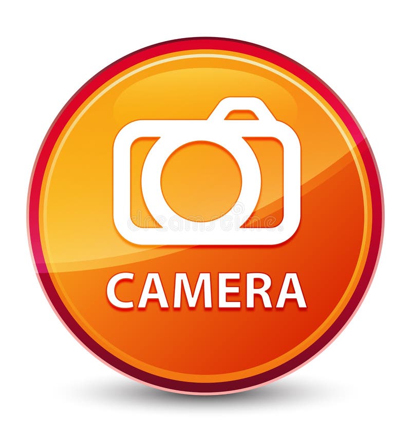 Camera Special Glassy Orange Round Button Stock Illustration ...