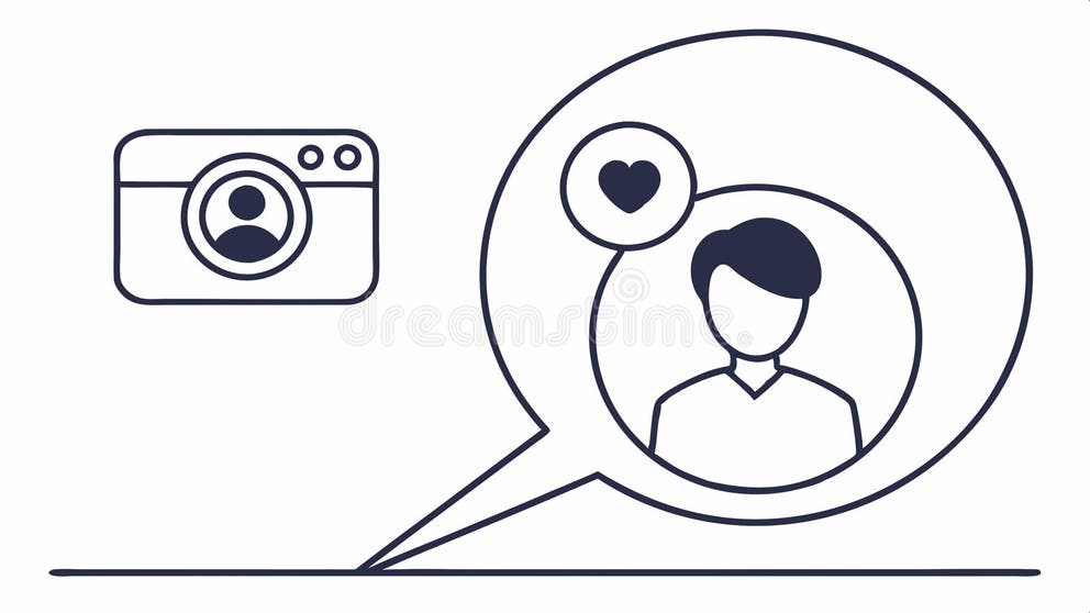 Camera in Speech Bubble, Representing Photography, Visual Communication ...