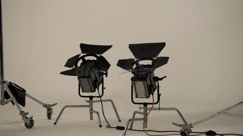 Camera Spotlight in Big Studio. Stock Photo - Image of reflector, light ...