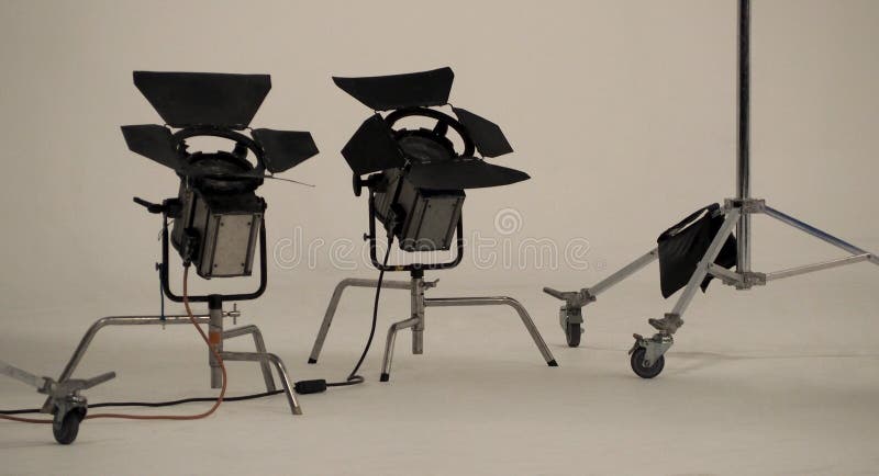 Camera Spotlight in Big Studio. Stock Image - Image of bright ...