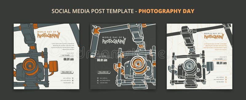 Camera with Stabilizer in Social Media Post Template for Photography ...