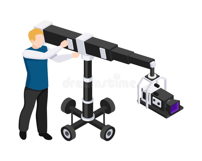 Camera Stand Operator Composition Stock Vector - Illustration of vector ...