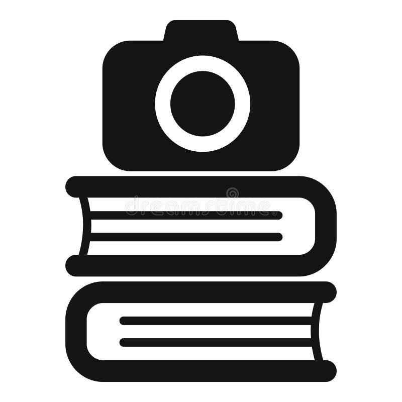 Camera Standing on Stack of Books Icon Stock Vector - Illustration of ...