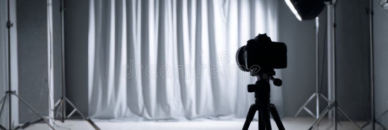 Camera Stands Ready on a Tripod Inside a Studio, World Photography Day ...