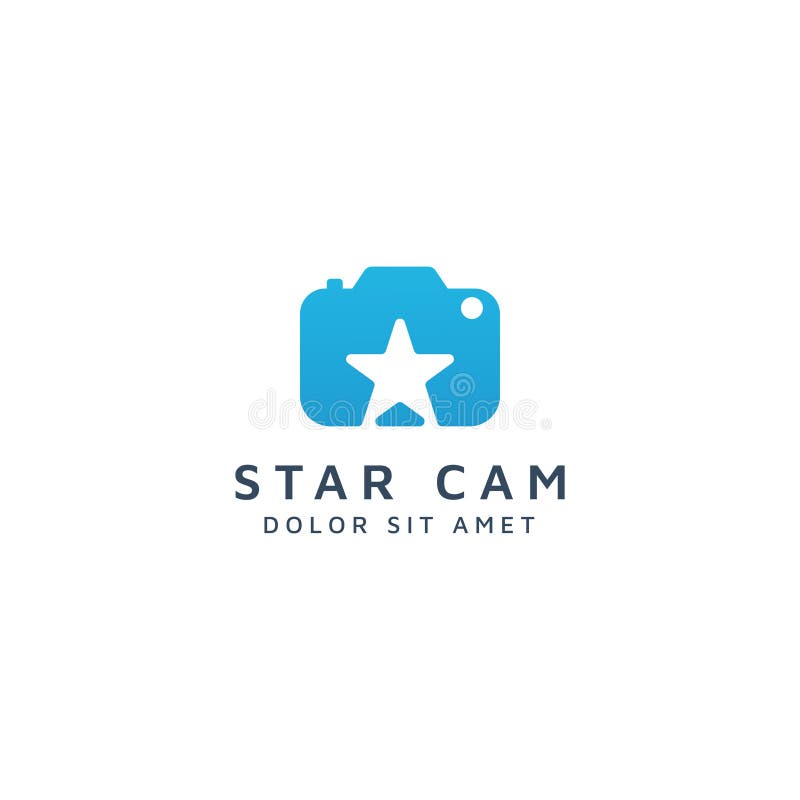Camera and Star Negative Space Logo Design Stock Vector - Illustration ...