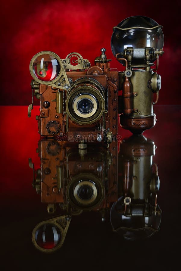 Camera steampunk stock image. Image of gear, objects - 36082407