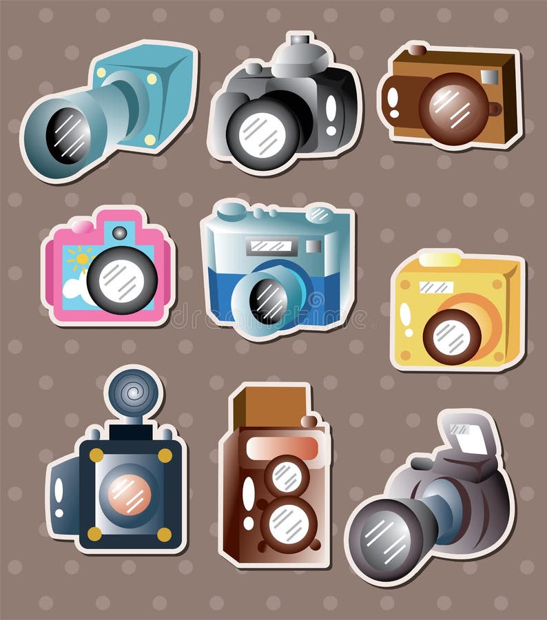 Camera stickers stock vector. Illustration of element - 26781120