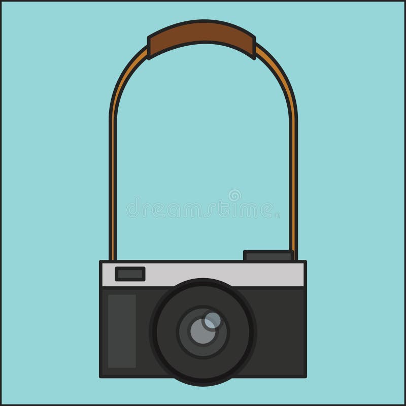 Camera with Strap. Vector Illustration Decorative Design Stock Vector ...