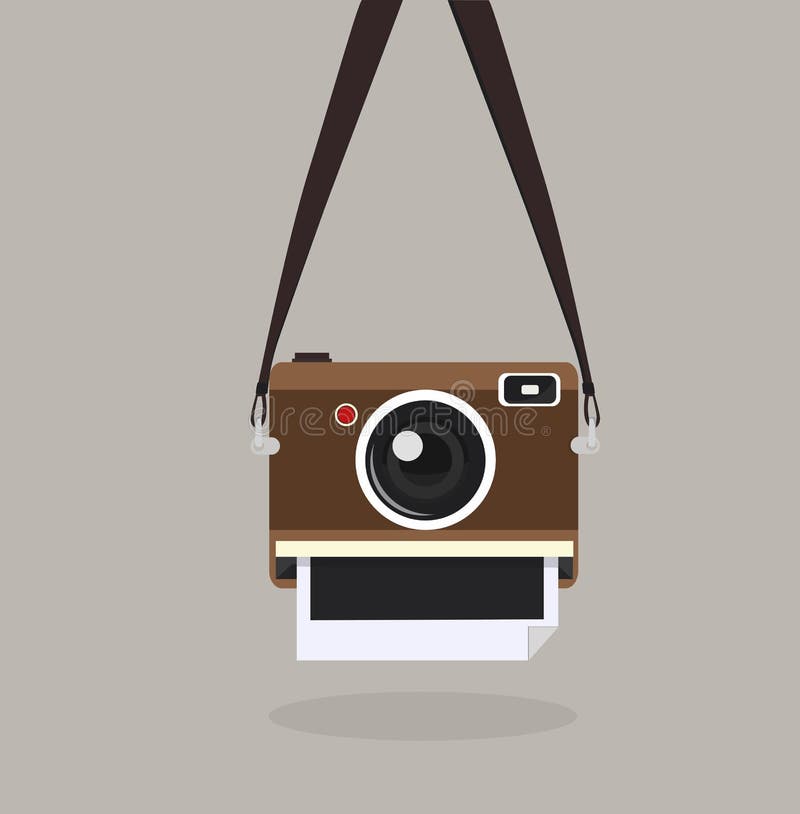 Camera with strap stock vector. Illustration of electronics - 97729818