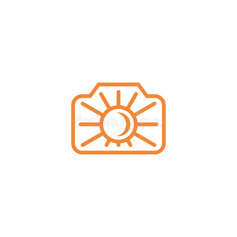 Camera Sun Icon Logo Vector Illustration Stock Vector - Illustration of ...