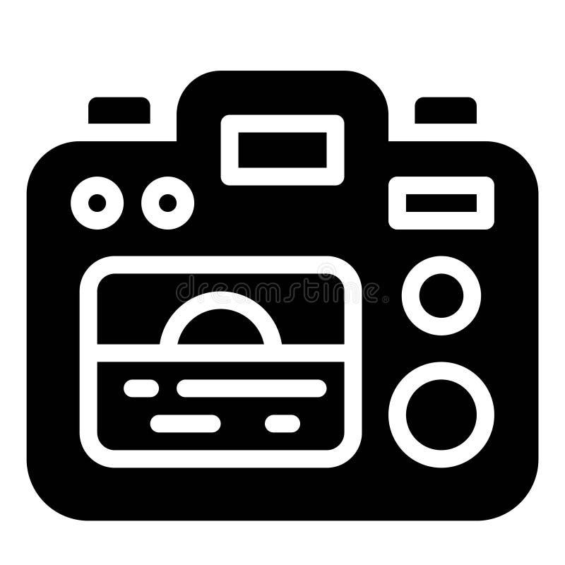 Camera with Sunset Icon, Summer Vacation Related Vector Stock Vector ...