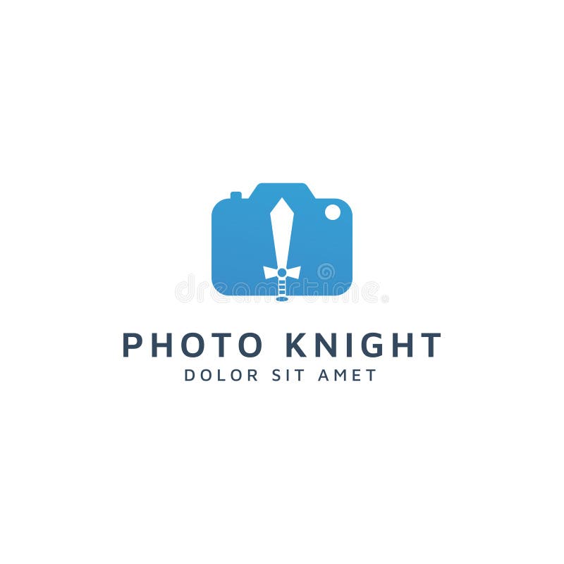 Camera and Sword Negative Space Logo Design Stock Vector - Illustration ...