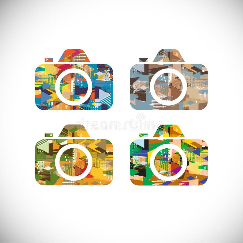 Camera Symbol with Colorful Geometric Graphic Isolate on Background ...