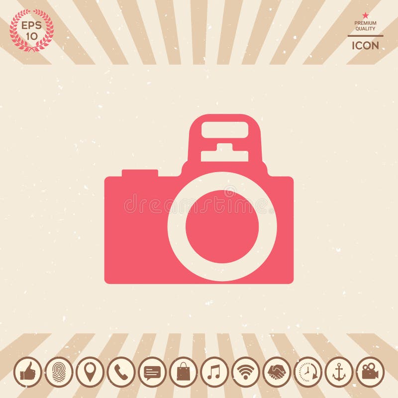 Camera symbol icon stock vector. Illustration of communication - 106363601