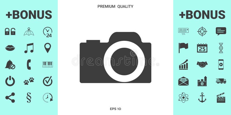 Camera symbol icon stock vector. Illustration of brushed - 123476234