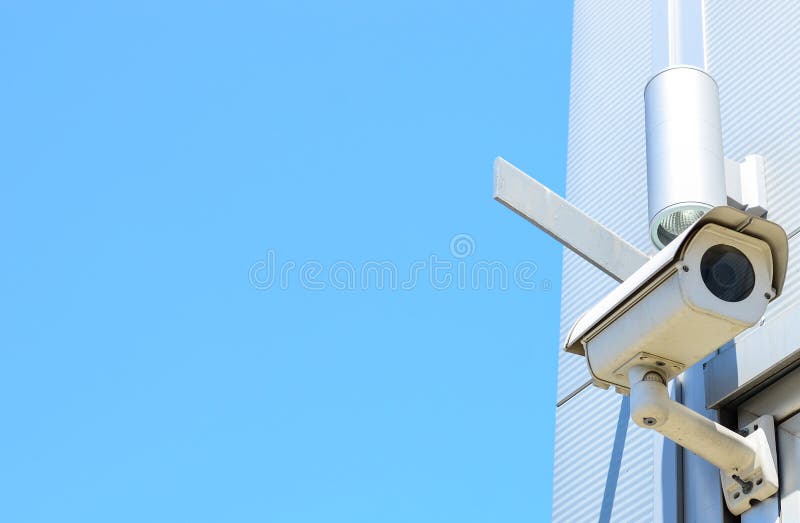 Camera system on building stock image. Image of perspective - 151703855
