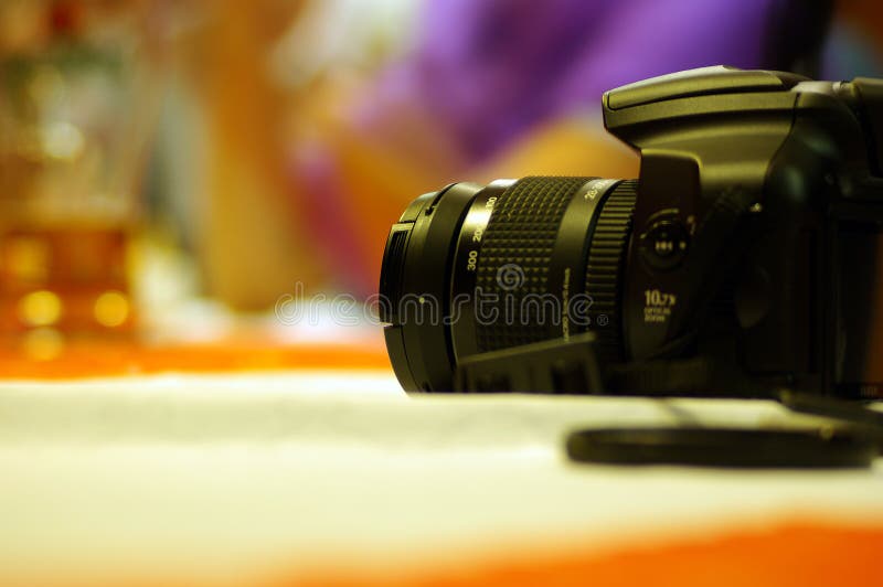 Camera on the table stock photo. Image of glass, cloth - 5788774