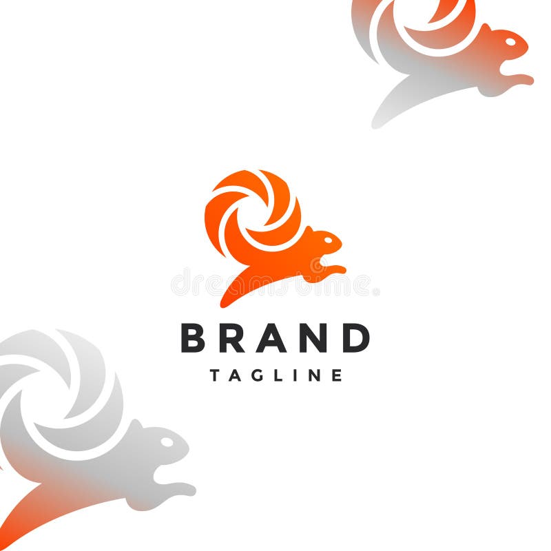Camera Tailed Squirrel Jumping Logo Design Stock Vector - Illustration ...