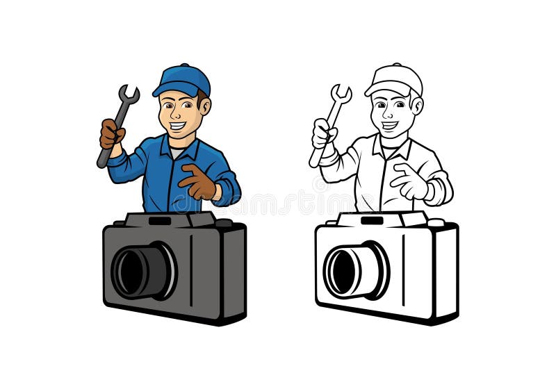 Camera Technician Character Design Illustration Stock Illustration ...