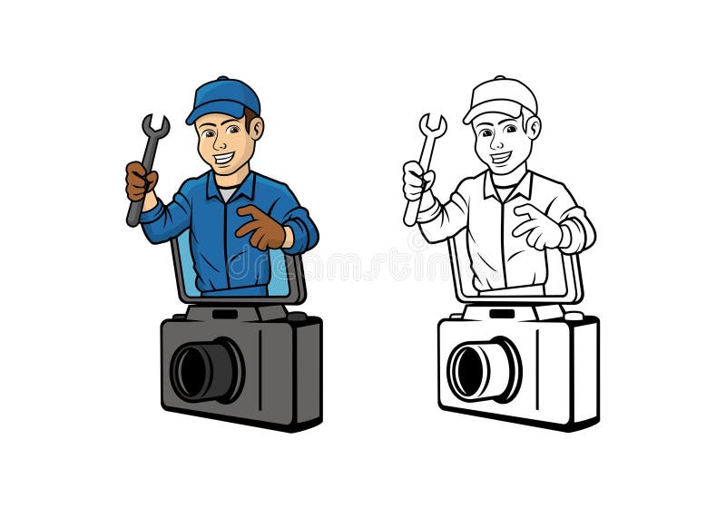 Camera Technician Character Design Illustration Stock Illustration ...