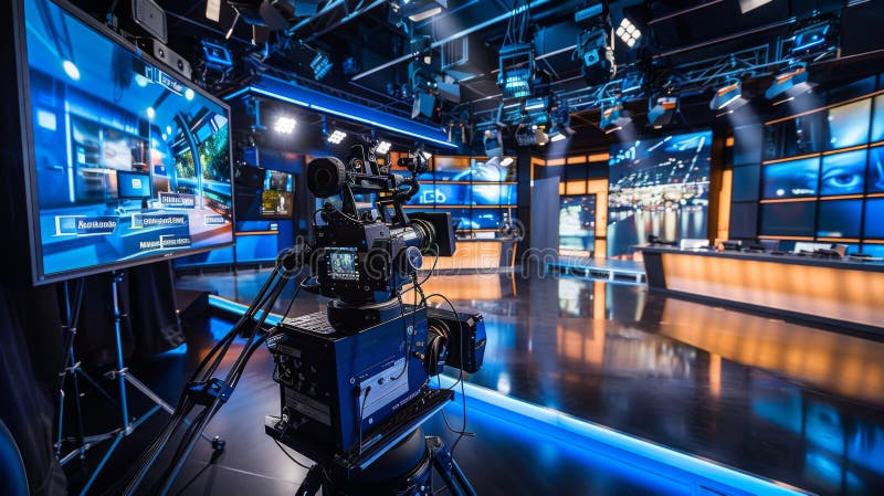 Film Studio Set Multiple Monitors Lighting Equipment Stock Photos ...