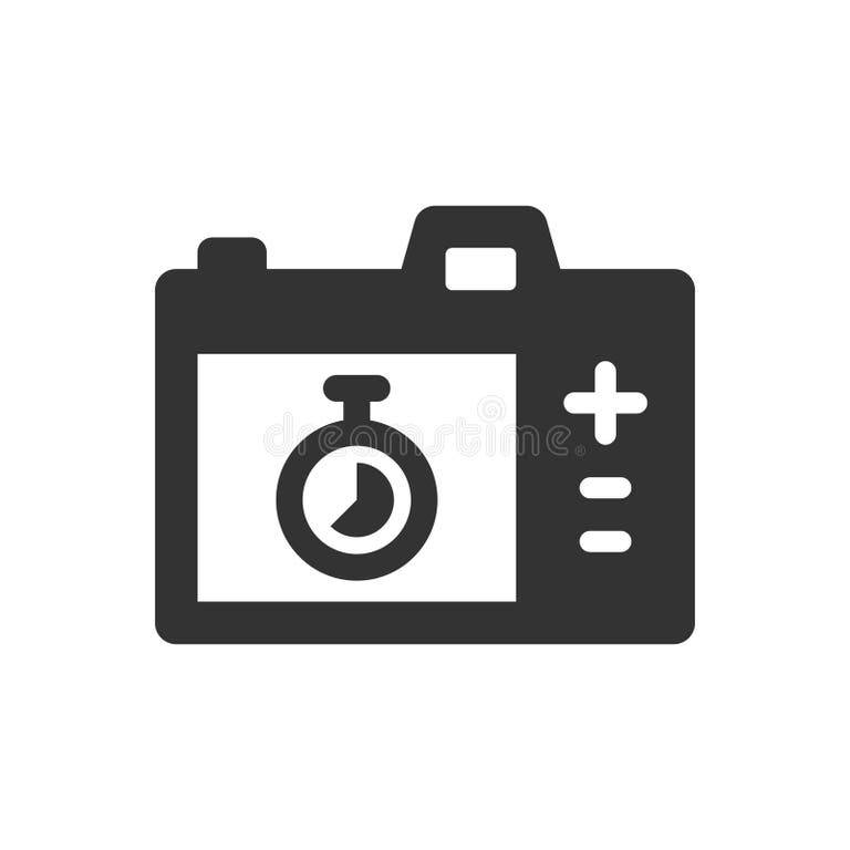 Camera timer icon stock illustration. Illustration of stop - 388320889