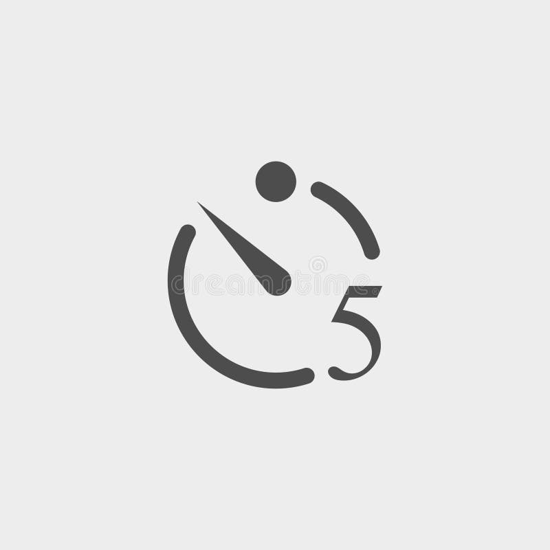 Camera Timer Icon in a Flat Design in Black Color. Vector Illustration ...