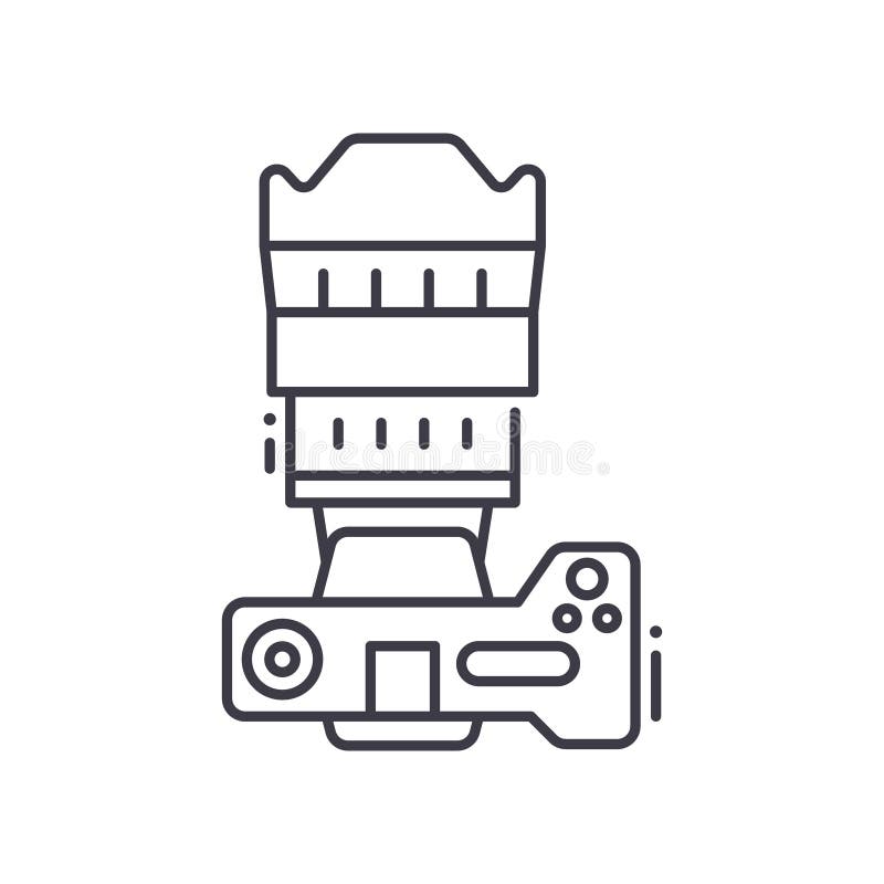 Camera Top View Icon, Linear Isolated Illustration, Thin Line Vector ...